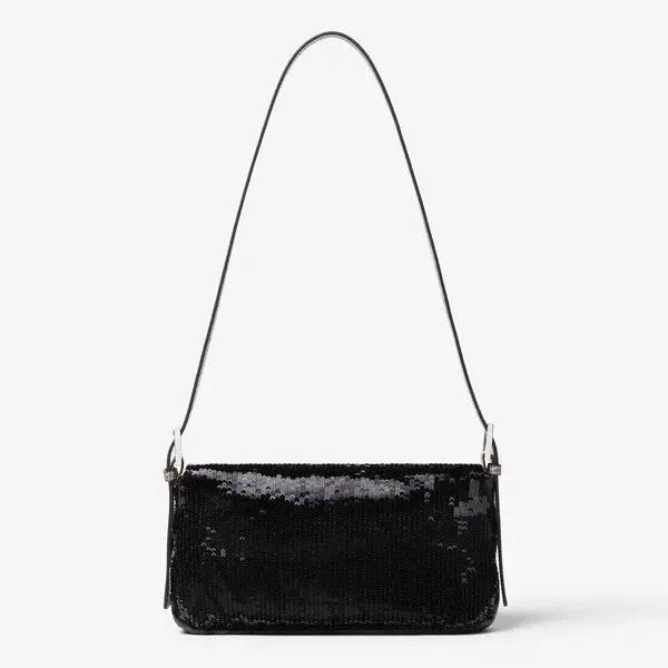 Fendi Baguette® 26424 Black Organza And Sequin Bag